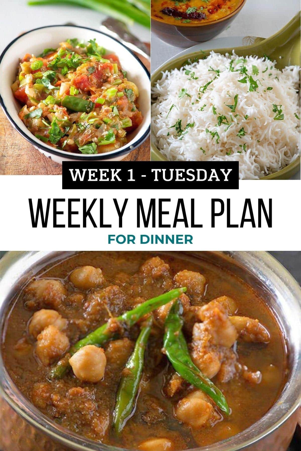 Indian Meal Plan Week 1 - Dinners - FlavoursinMyKitchen