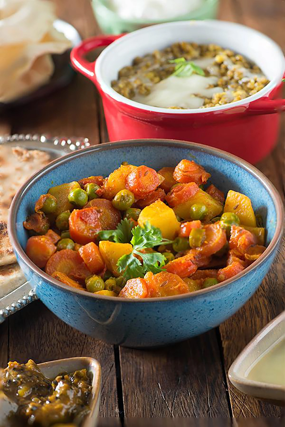 Punjabi Aloo Gajar Matar Sabzi Recipe - FlavoursinMyKitchen