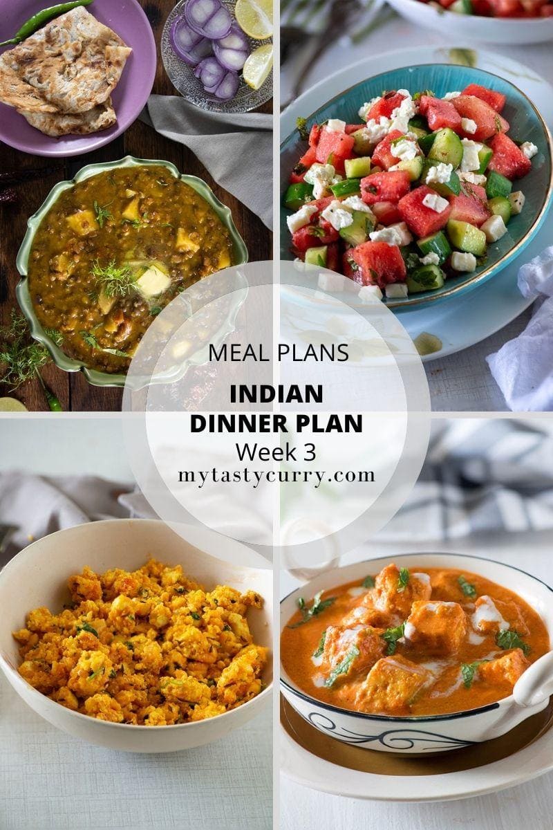 Full Weekly Indian Meal Plan - Breakfast, Lunch, Dinner ...
